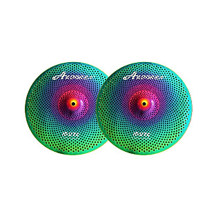 Arborea Mute Cymbal Set Low Volume Cymbal Pack 14"hi-hat+16"crash+18"crash+20"ride 5 Pieces Rainbow Drummer Practice Cymbal
