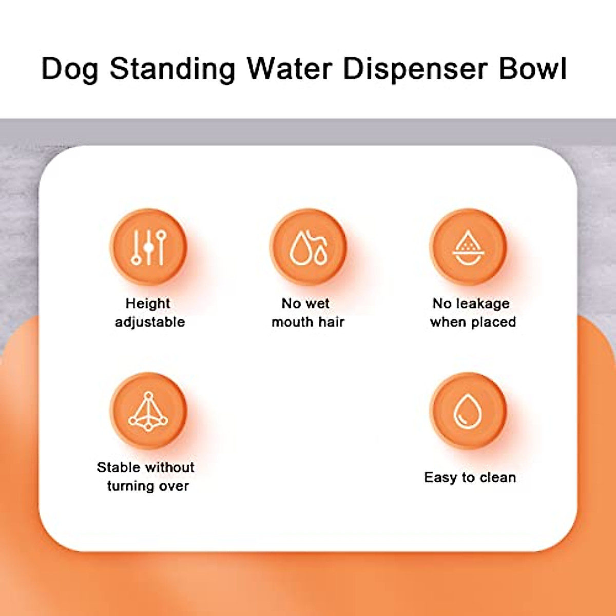 Pet Standing Water Dispenser 680ml, Automatic Detachable Pet Drinking Feeder Cat Dog Standing Bowl Automatic Feeding Water Height Adjustable Drinking Bottle Feeder for Small Cats Dogs