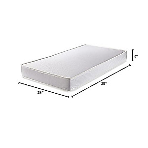 LA Baby 3" Waterproof Mini/Portable Crib Mattress Pad with Easy to Clean Cover, For Non-Full Size Cribs Only - Made in USA