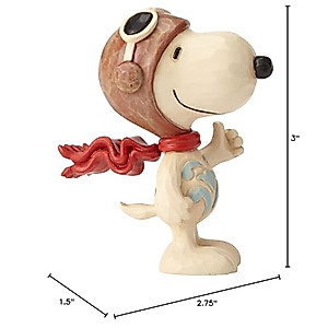 Enesco Jim Shore Peanuts Snoopy Flying Ace Miniature Figurine, 3 Inch, Multicolor