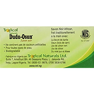 Tropical Naturals Dudu Osun Black Soap Pure Ingredients US Ship, Original, 5 Ounce (Pack of 3)