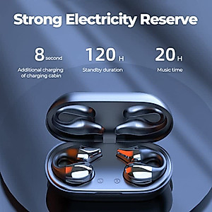 seuloo Blueoxy Wireless Ear Clip Bone Conduction Headphones,Ear Clip Bone Conduction Headphones Bluetooth,Bone Conduction Earbuds (Black-A)