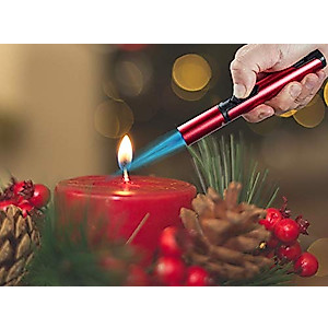 Urgrette 4 Pack Butane Torch Lighters, 6-inch Refillable Pen Lighter Adjustable Jet Flame Butane Lighter for Grill BBQ Camping (Gas Not Included)