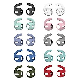 Rqker Sport Eartips Earbuds Covers Compatible with AirPods Pro, 10 Pairs Anti Slip Anti Lost Soft Silicone Earbuds Covers Skins Sport Eartips, Compatible with AirPods Pro, 10 Pairs, 10 Color