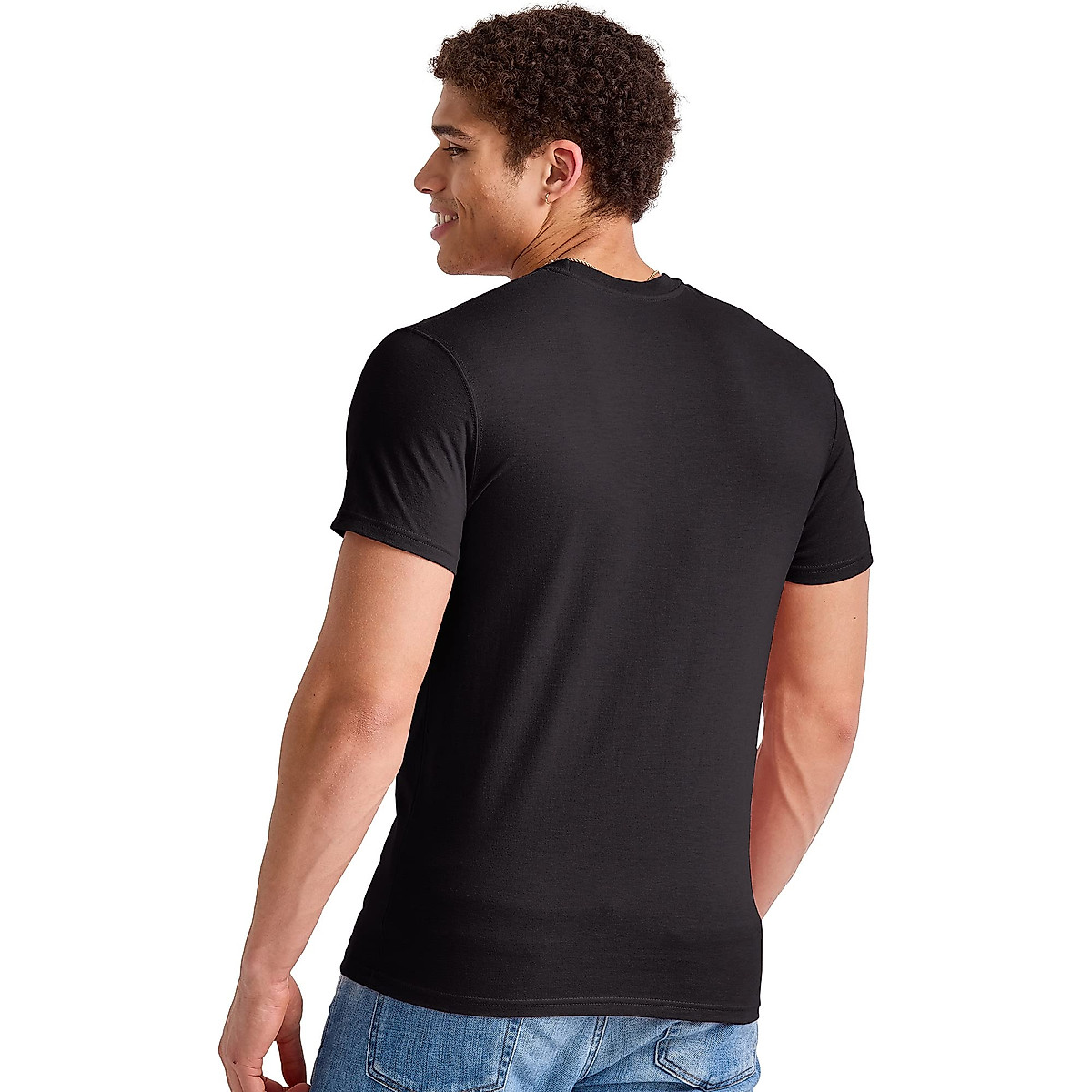 Hanes Standard Originals Lightweight, Crewneck T-Shirts for Men, Tri-Blend Tee, Tall Sizes, Black