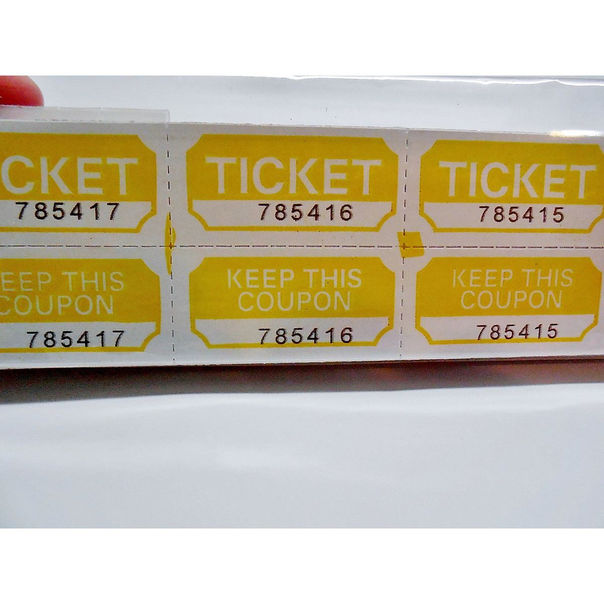 Yellow Raffle Tickets 250 Count Prefolded - Made in USA!