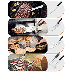 UTEBIT Griddle Accessories Kit, 47 Pcs Griddle Grill Tools Set for Blackstone and Camp Chef, Professional Grill BBQ Spatula Set with Basting Cover, Spatula, Scraper,Tongs, Egg Ring
