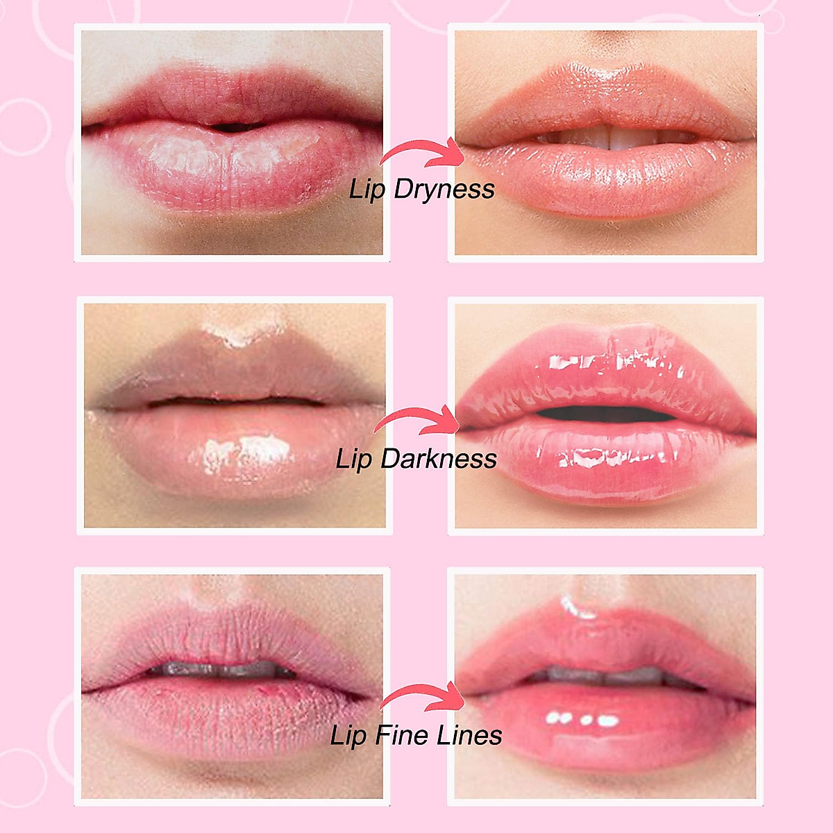 NIYET 30 pieces of Moisturizing Collagen Crystal Lip Mask - Anti-Ageing & Anti Chapped, Reduce lip Wrinkles, Fade Lip Color, Make Skin Smooth And Firm Collagen Lip Pieces (Pink)