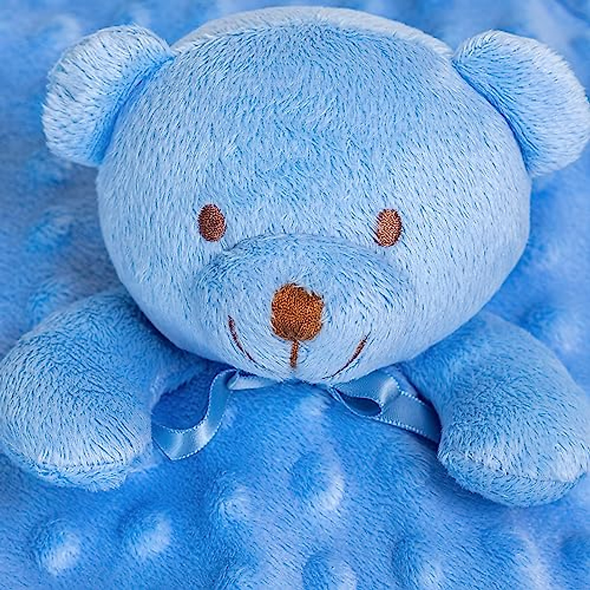Personalized Baby Lovey with Custom Name - Soft and Snuggly Baby Security Blanket - Blue Teddy Bear Stuffed Animal Security Blankets for Babies 11" - Personalized Baby Gifts for Girl and Boy