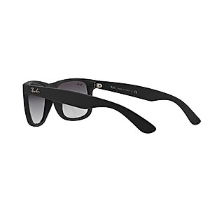 Ray-Ban RB4165 Justin Rectangular Sunglasses, Black/Grey, 55 mm