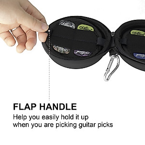 Mijibisu Guitar Pick Holder, Waterproof Guitar Pick Case with 32+ holders Compatible with Fender/ChromaCast/D'Addario/Jim Dunlop/Bolopick/UNLP MUSICAL INSTRUMENT and More.(CASE ONLY) (black)