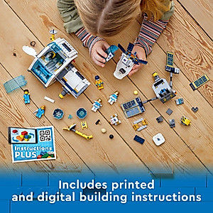 LEGO City Lunar Space Station, 60349 NASA Inspired Building Toy, Model Set with Docking Capsule, Labs and 5 Astronaut Minifigures