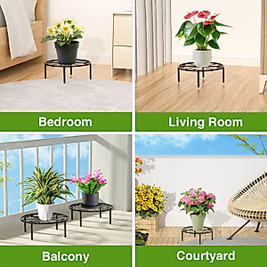 bussdis 10.24IN Short Plant Stand-Heavy Duty Flower Pot Stand, Potted Plant Holder, Anti-rust Metal Plant Pot Shelf for Room Indoor and Outdoor Courtyard, Gardens.