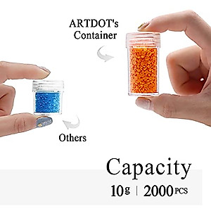ARTDOT Diamond Painting Storage Containers, 60 Slots Diamond Painting Accessories Shockproof Jars for Jewelry Beads Rings Charms Glitter Rhinestones