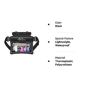 MoKo Waterproof Phone Pouch Fanny Pack, Floating Dry Bag for Swimming Kayaking Snorkeling, Compatible with iPhone 14 13 12 11 Pro Max X/Xr/Xs Max, Galaxy S21 Ultra/S9/Note 10 Plus, Black