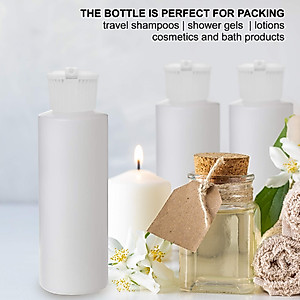 CLANRIZA Plastic Cylinder Bottles with Flip Top Pour Spout - Reusable Plastic Bottles Premium Quality - Clear Cylinder Bottles for Any Liquid Products (Pack of 12)