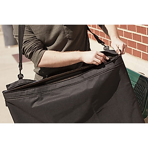 SoHo Urban Artist Art Portfolio Case Artwork Tote Bag, Heavy Duty Nylon, 2 Zippered Pockets, Handle & Shoulder Strap Lightweight Large Capacity for Drawings, Posters, 23x31 Inches Black