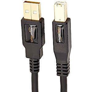Amazon Basics USB 2.0 Printer Cable - A-Male to B-Male Cord - 6 Feet (1.8 Meters), Black