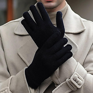 SILEDGN Fathers Day Dad Gifts from Son Wife 6 Pairs Winter Gloves for Men Warm Knit Gloves for Clod Weather Gifts for Dad Stretchy Thin Magic Glove for Driving Running Hiking