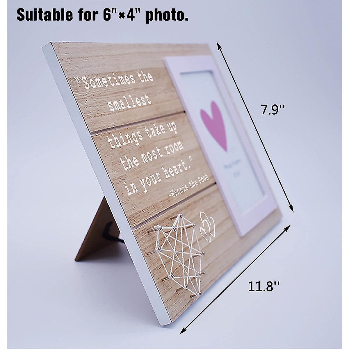 Baby Picture Frame Gift for New Mom New Dad,Sonogram Photo Frame Gift,Baby's 1st Picture,Sometimes The Smallest Things Take up the Most Room in Your Heart,Winnie The Pooh Frame Gift