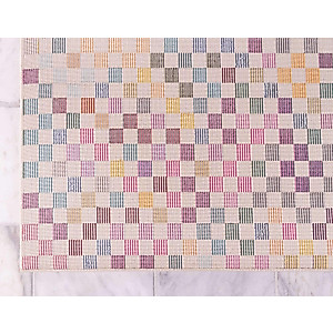 Unique Loom Chromatic Collection Modern Geometric & Vibrant Abstract Area Rug For Any Home Décor (5' 0 x 8' 0 Rectangular, Multi/ Beige)