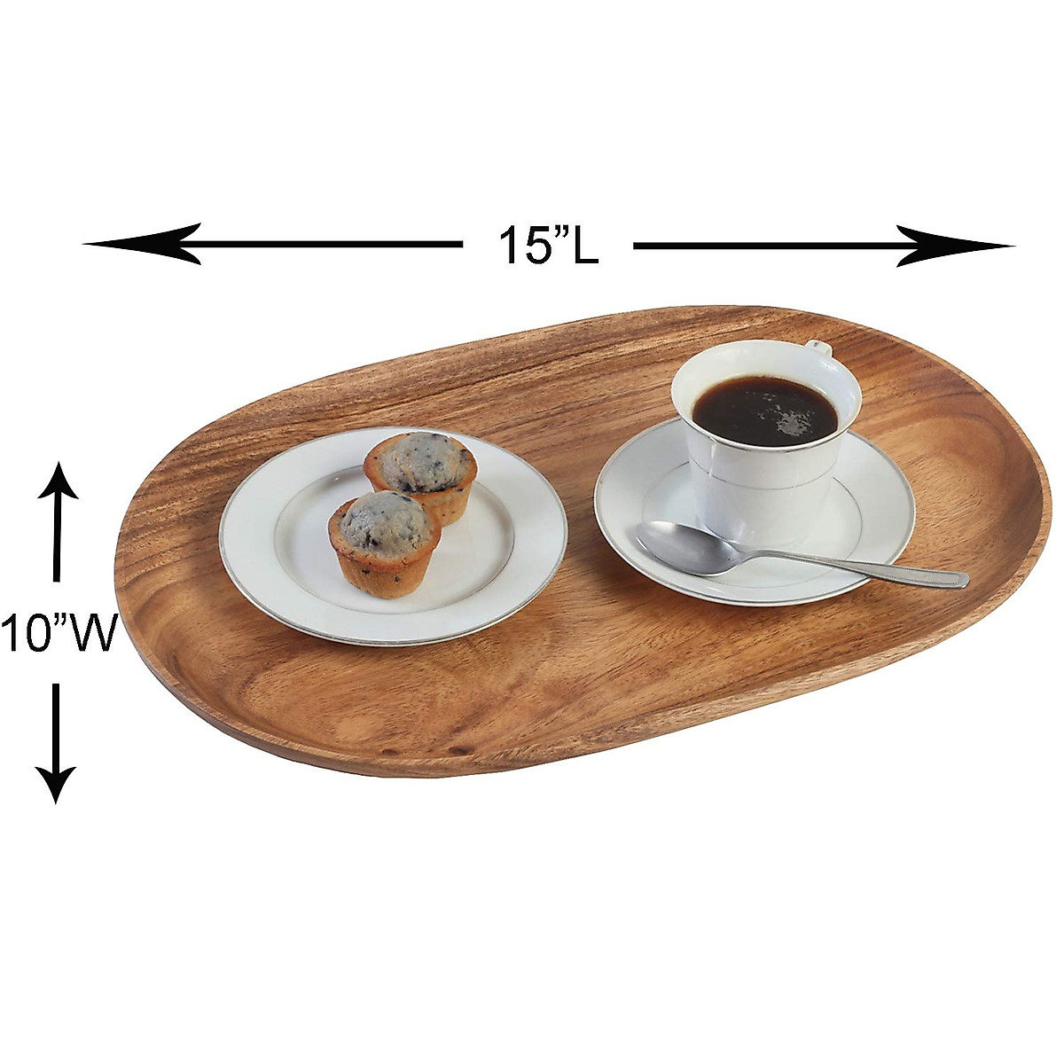 Woodard & Charles 15-Inch Acacia Oval Tray, Large