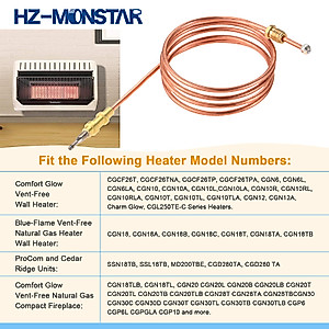 2 PCs Gas Heater Thermocouple, 39.5" M8x1 Thread Thermocouple Replacement for Desa LP Vent Free Wall heater Desa LP Glow Warm Comfort Glow Heater BBQ Grill or Fire Pit Heater or Gas Water Heater