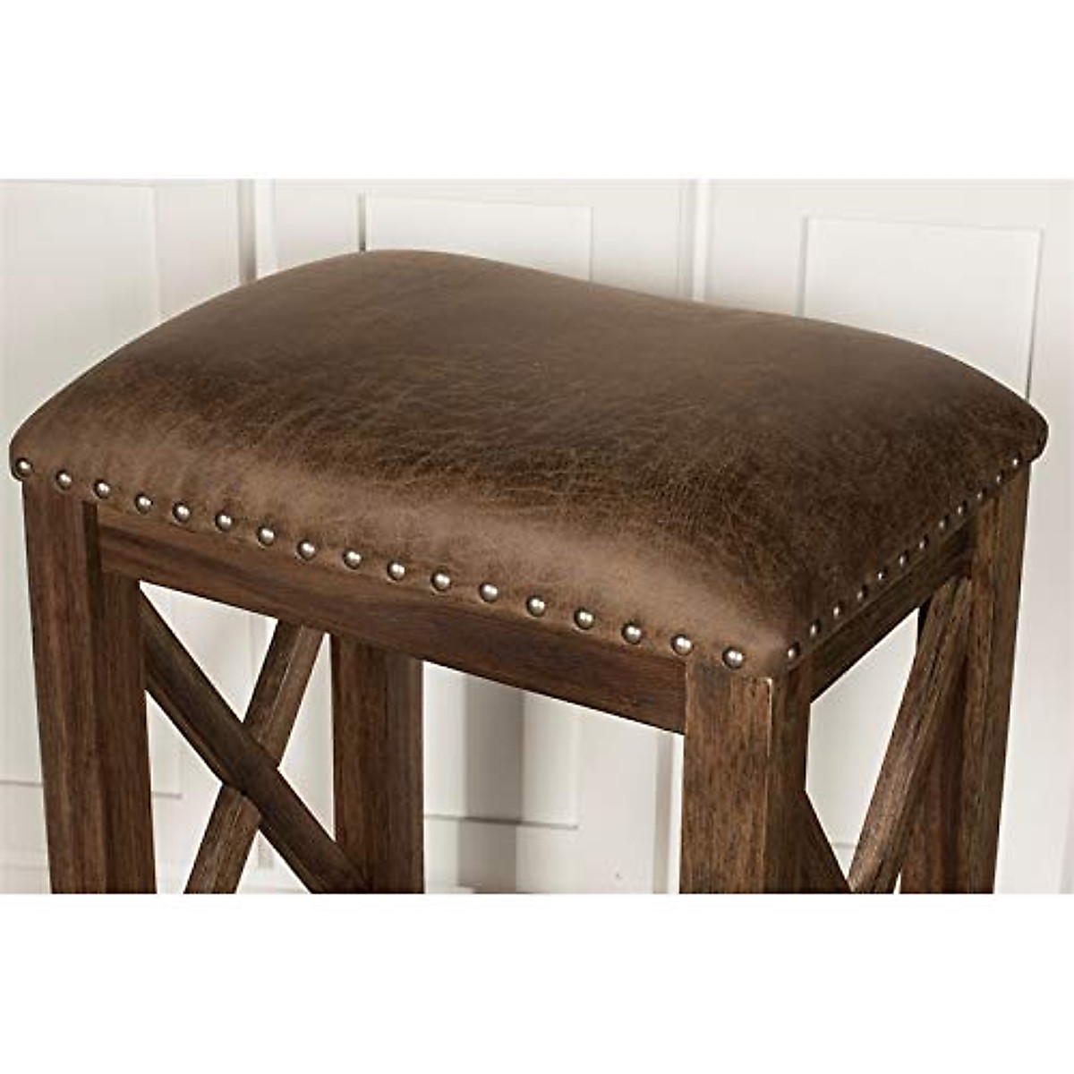 Hillsdale Furniture Willow Bend Stationary Backless Counter Height Stools, Set of 2, Antique Brown Walnut