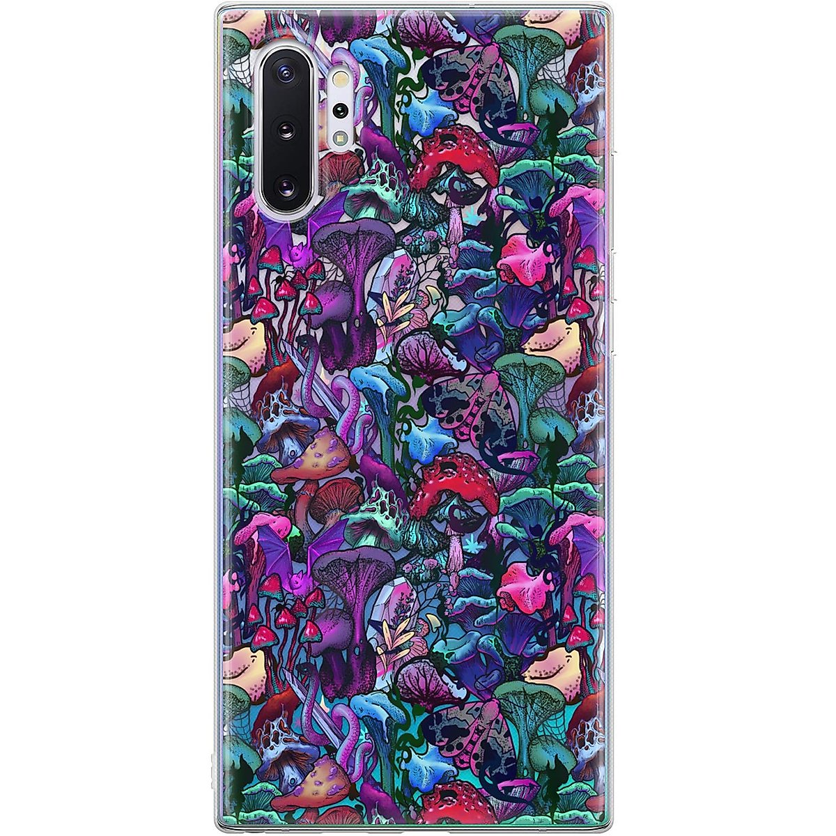 TPU Phone Case Compatible with Samsung A72 A71 5G A70 A51 A50 A32 A21 A11 A12 A13 A14 A01 Trippy Flexible Forest Witchy Lightweight Mushrooms Shockproof Fly Agaric Silicone Magic Protective Soft