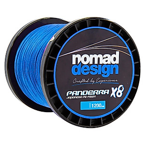 Nomad Design PANDERRA Cyan Blue X8 Braid 1200YDS (Dia. 0.47mm) 80 pounds - Premium Blue PE Fiber Fishing Line with Micro Weave Technology, Hydroslick Coating, and Increased Casting Distance