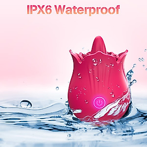 Rose Toys Vibrator for Women, Tongue Licking Clitoral Vibrator with 9 Stimulating Modes, Swing Vibrating Tongue Vibrator Nipple Clitoris Sexual Stimulator for Women Pleasure, Tongue Licker Adults Toys