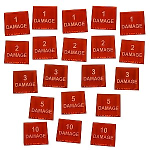 LITKO Numbered Damage Token Set, Fluorescent Amber (20)