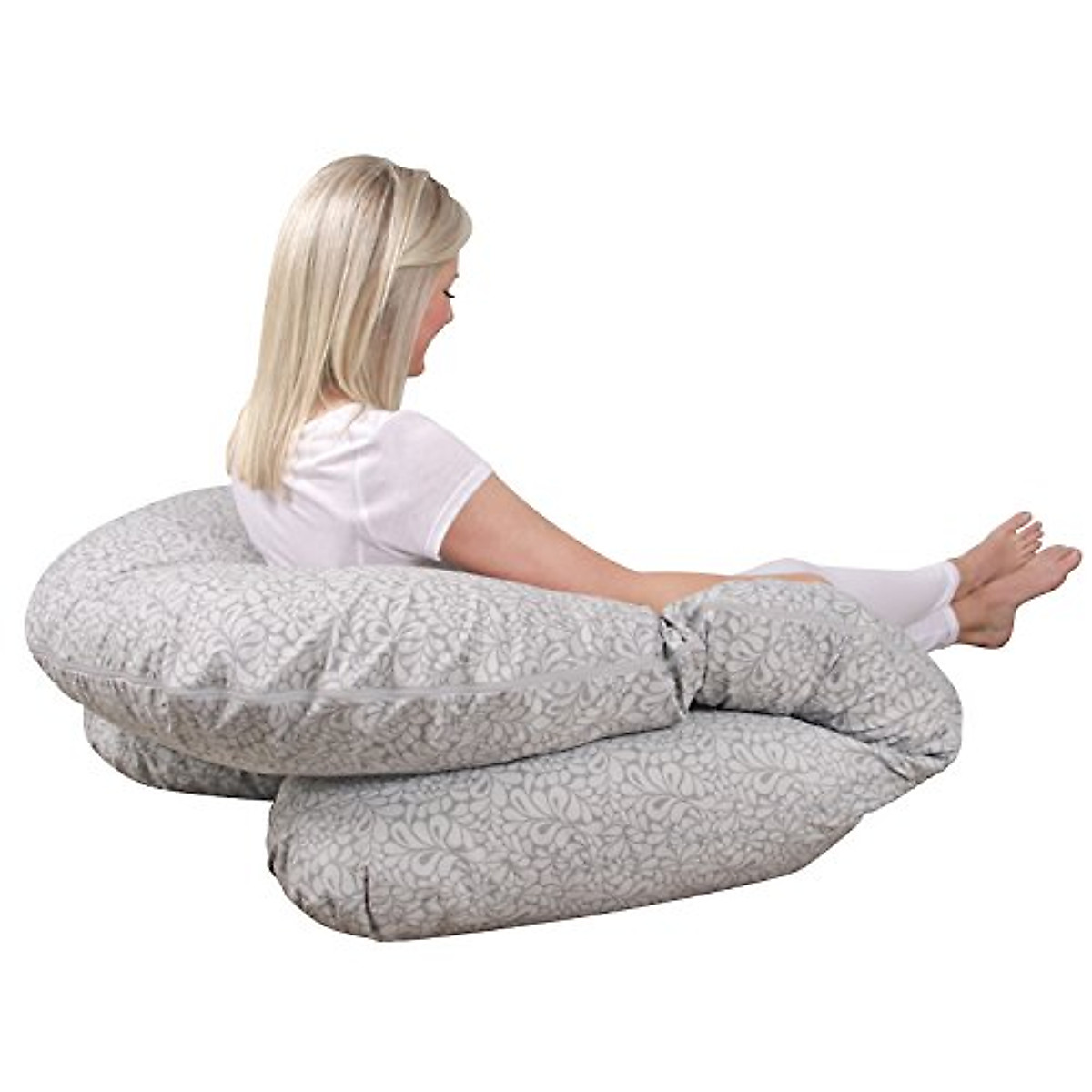 Leachco Back 'N Belly Bunchie Pregnancy/Maternity Body Pillow, Splash Gray , 1 Count (Pack of 1)