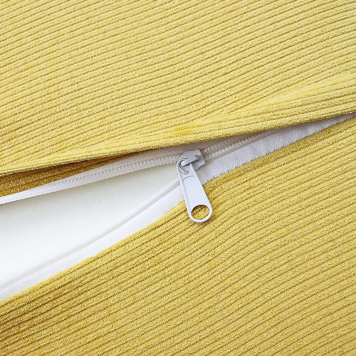 Lemfux Yellow Square Chair Cushion, 18x18x1.5 - Memory Foam Seat Cushion with Soft Cotton Corduroy Cover | Thick, Durable & Modern Design for Office, Kitchen, Dining Room, Indoor & Outdoor Use, 1PC