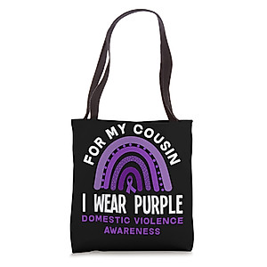 I Wear Purple For My Cousin Domestic Violence Awareness Tote Bag