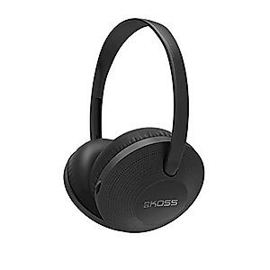 Koss KPH7 Wireless Bluetooth On-Ear Headphones, On-Board Controls with Microphone, Lightweight Portable Fold Flat Design for Compact Storage, Black