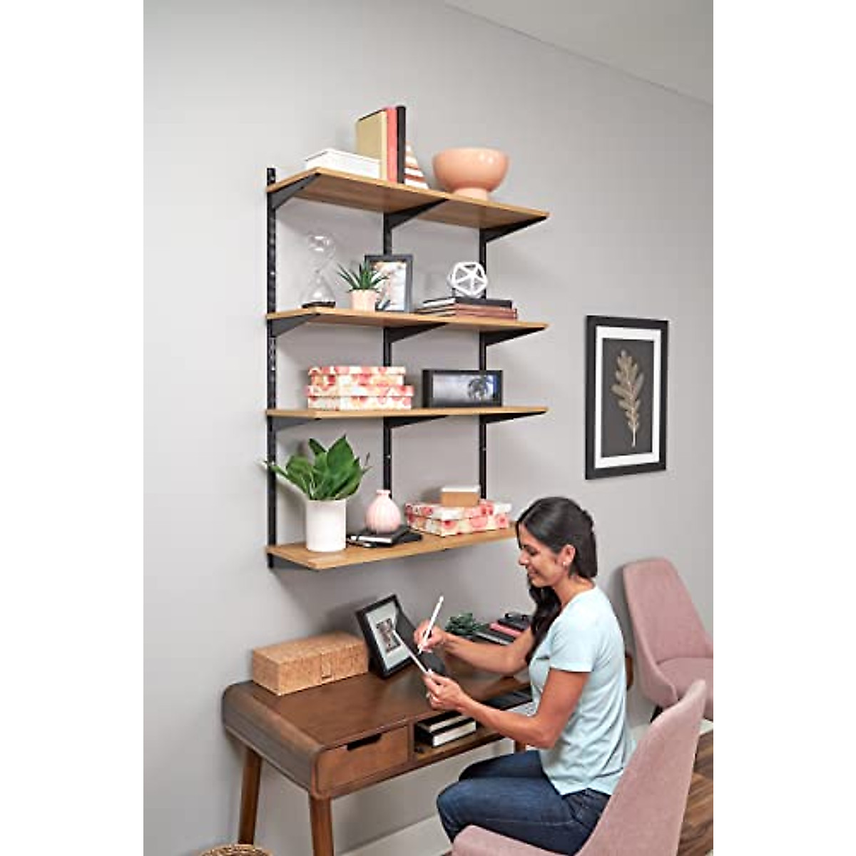 Rubbermaid 12"x24" Decorative Board, Golden Oak, Adjustable Shelf, Wood for Home/Garage Storage/Shelving