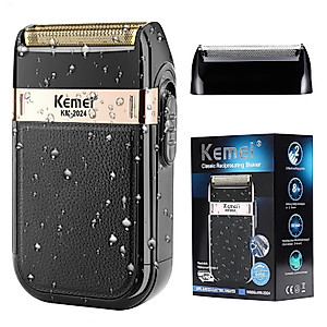KEMEI Men's Electric Razor Waterproof Reciprocating Razor Cordless Precision Beard Trimmer Twin Blade USB Rechargeable Grooming Razors,Shaving & Hair Removal Products (2024 Shaver)