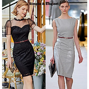 ALAIX Women's Leather Skinny Belt for Dress Adjustable Thin Waist Belt for Lady Waistband with Golden Buckle Winered