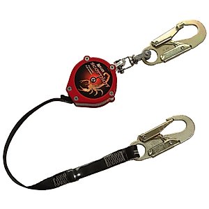 Miller Honeywell Safety Products by Scorpion 9-Foot Personal Fall Limiter with Steel Locking Snap Hook w/Swivel Shackle & Steel Locking Snap Hook, 310 lb. Capacity (PFL-7-Z7/9FT), Red