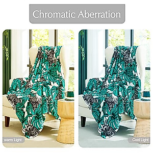 MaiRêve Horse Print Throw Blanket Super Soft for All Season, Jungle Zebra Flannel Blanket for Adults Kids, Warm Lightweight Cozy Flannel Blanket for Couch Sofa Bed, 60"x50"