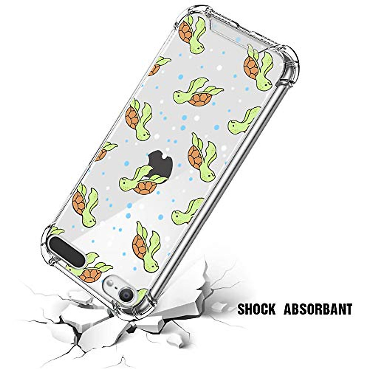 ZIYE Compatible with iPod Touch 7th Generation Case,iPod Touch 6 5 Case Clear,Shockproof Protective Case for iPod Touch 5/iPod Touch 6/iPod Touch 7 Case Turtle