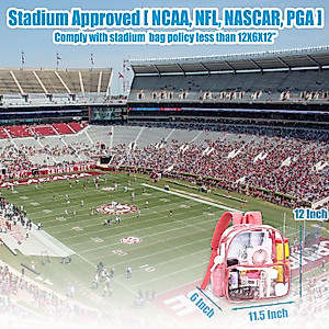 Crosstime Pink Clear Backpack for Stadium Events 12x6x12 Clear Stadium Bag For Sporting Events Games Festival Concerts,Women Girls