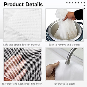 6 Pcs Rice Net, 43.3"×39.4" Sushi Rice Cooking Net, Non-Stick Fine Mesh Rice Cooker Napkins, Tetoron Rice Nets, Cooking Steam Cloths for Homes, Restaurants, Camping