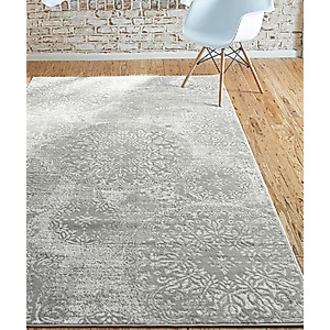 Unique Loom Sofia Collection Area Rug - Grand (4' 1" x 6' 1" Rectangle, Light Gray/ Ivory)