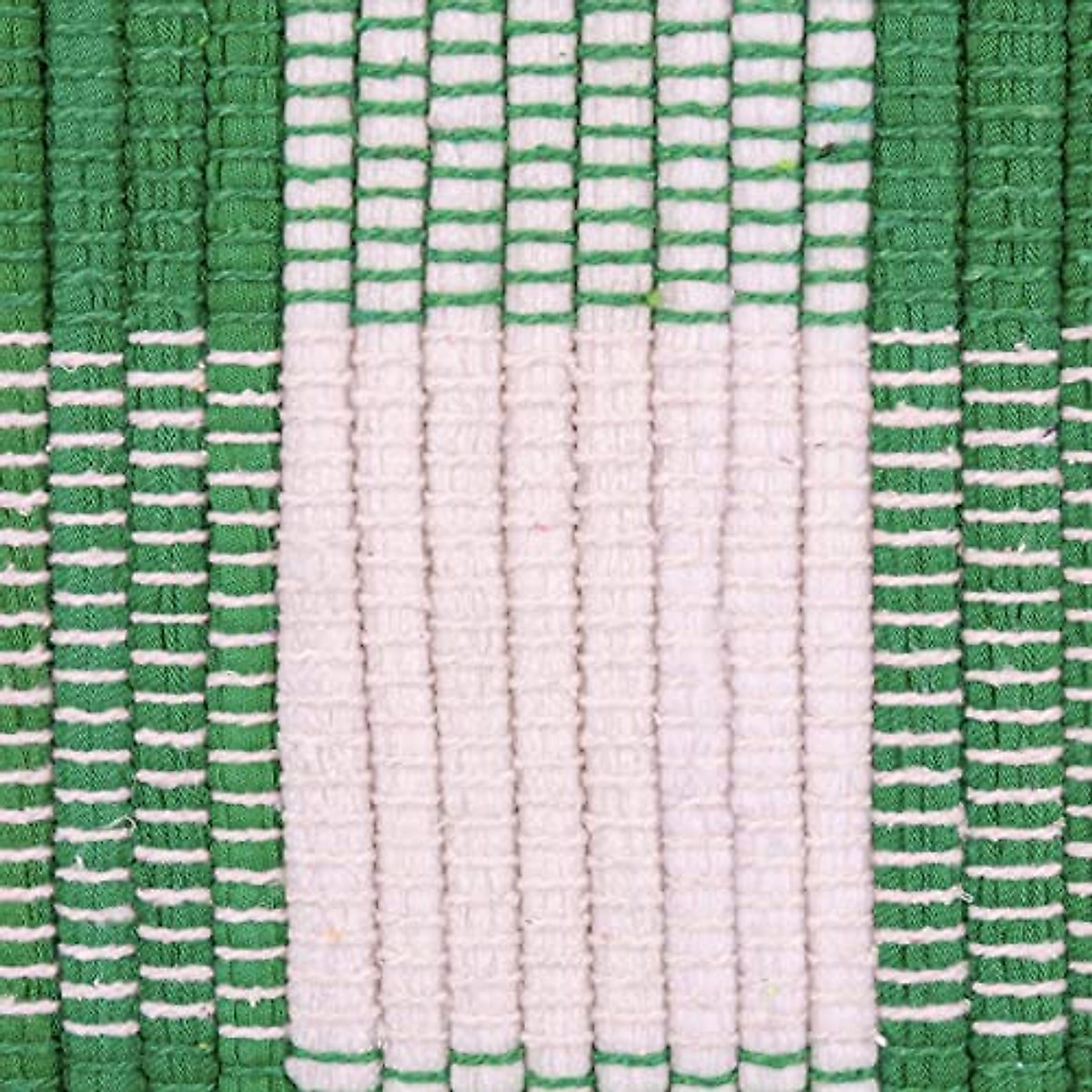 DII Buffalo Check Rug Collection, Hand Dyed Reversible Chindi Rug, 26x40, Green