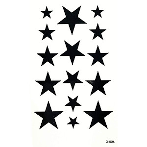 PARITA Small Tattoos Black Night Stars Temporary Tattoo Body Sticker Hand Neck Wrist Art Fashion Tattoo Fake Waterproof Cartoon Stickers for Adult Men Women Kids (Pack 3 PCS.) (06)