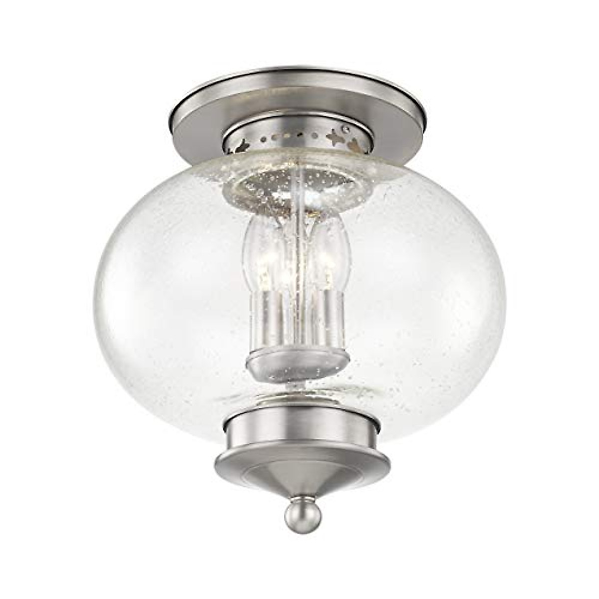 Livex Lighting 5037-91 Harbor 3-Light Ceiling Mount, Brushed Nickel