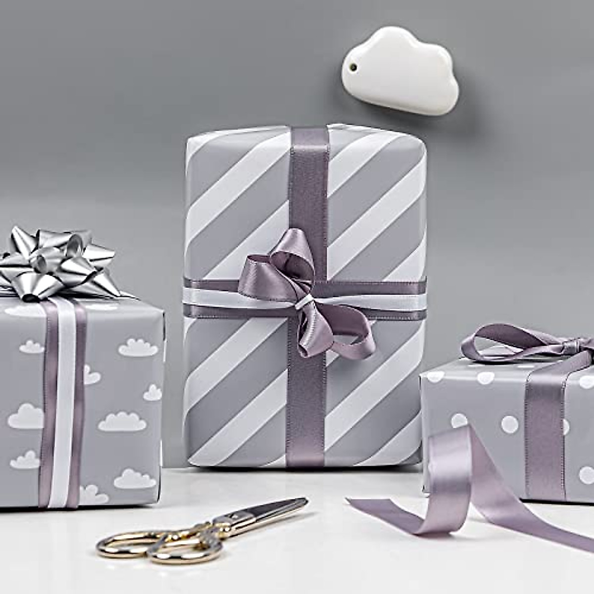 WRAPAHOLIC Reversible Baby Shower Wrapping Paper Roll - Mini Roll - 3 Rolls - 17 Inch X 120 Inch Per Roll - Cute Hedgehog, Animals & Baby Lettering