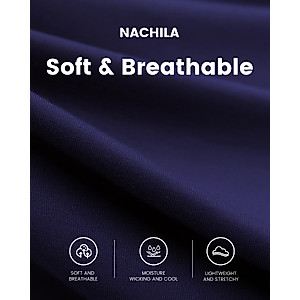 NACHILA Pajamas Set for Women Long Sleeve Pjs Soft Sleepwear Comfy Loungewear Sets with Pants, Viscose Made from Bamboo Navy M